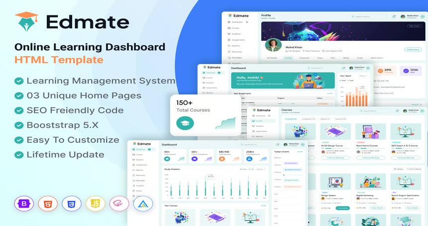 CodeVart - Edmate - Learning Dashboard HTML Template