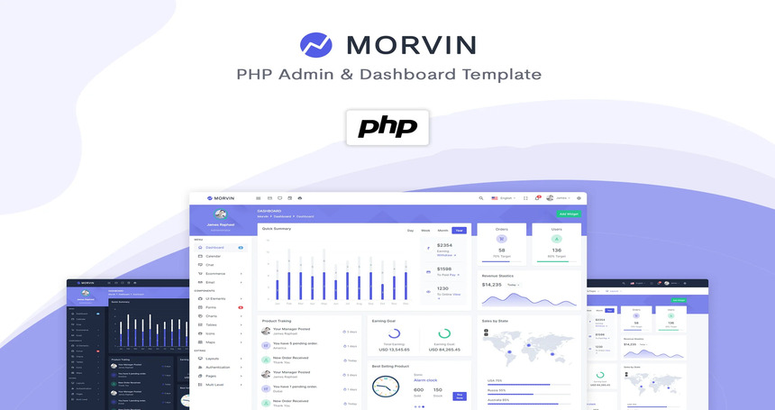 CodeVart - Morvin - PHP Admin & Dashboard Template